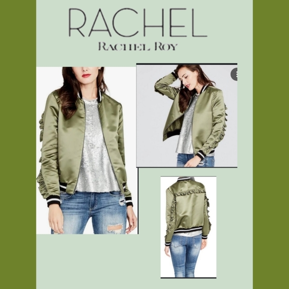 RACHEL Rachel Roy | Jackets & Coats | Rachel Rachel Roy Army Ruffled ...